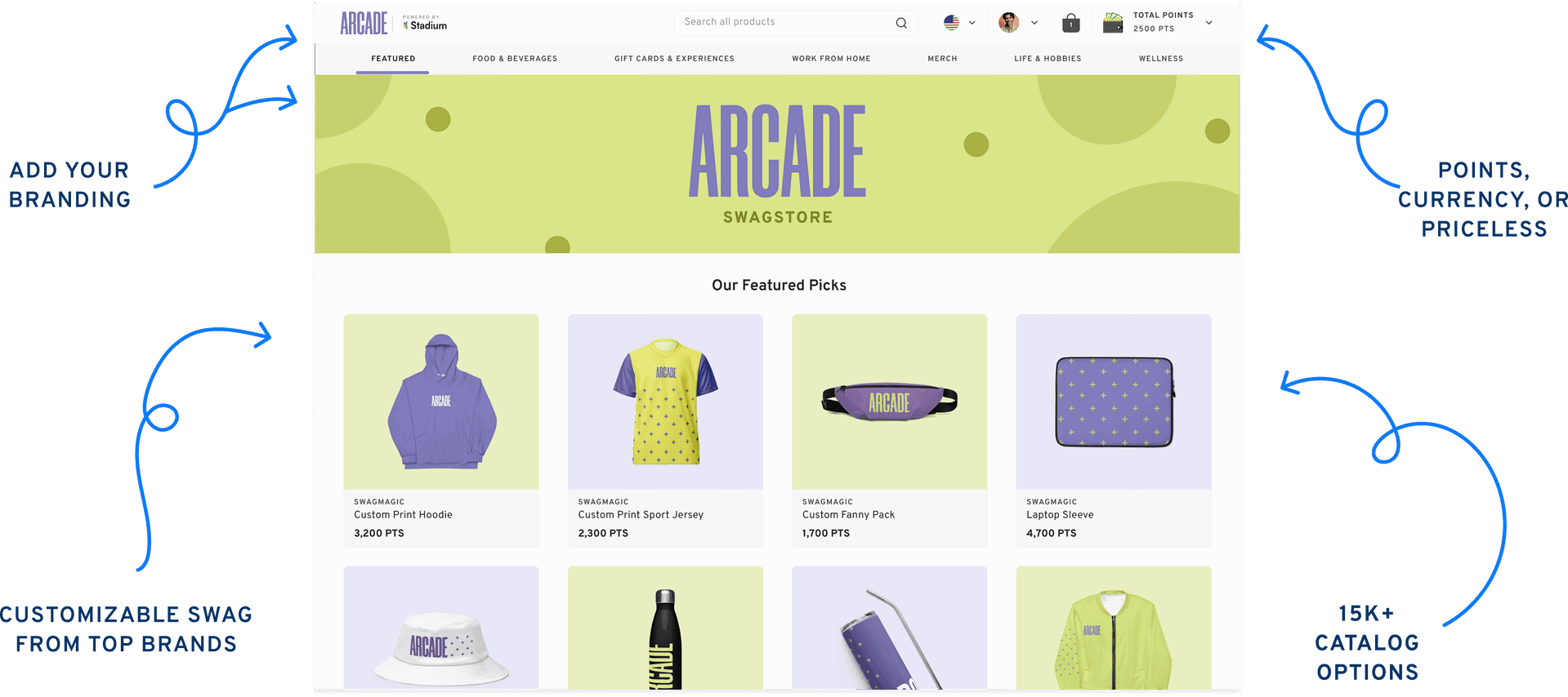 Custom corporate gift shops – Stadium